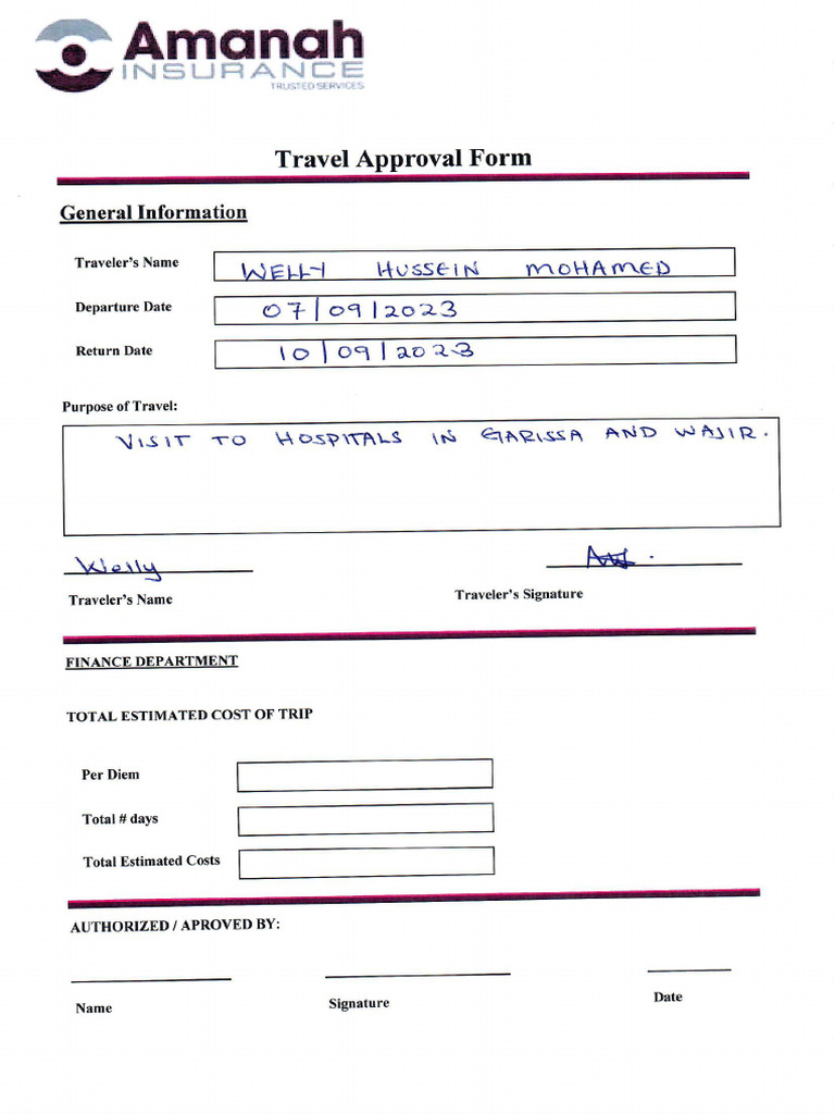 Travel Form | PDF