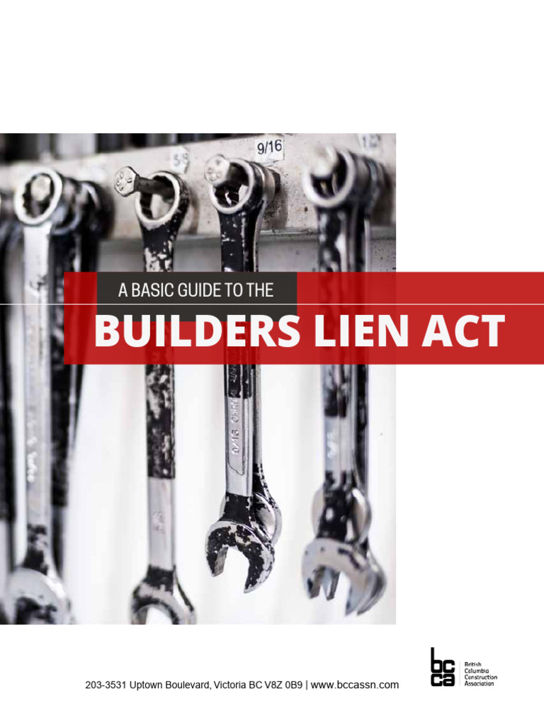 Bcca Builders Lien Act 2022 | PDF | Trust Law | General Contractor