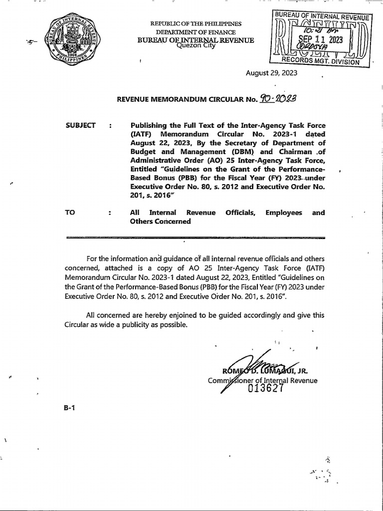 RMC No. 90-2023 | PDF