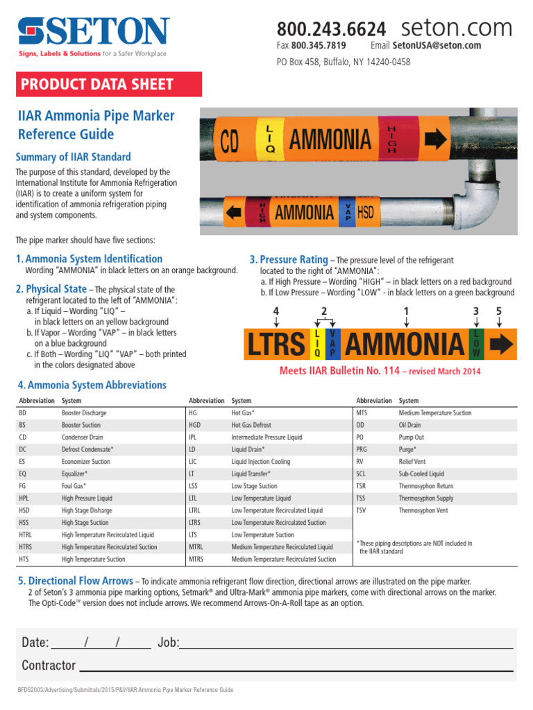 Iiar Ammonia Pipe Markers | PDF | Ammonia | Liquids