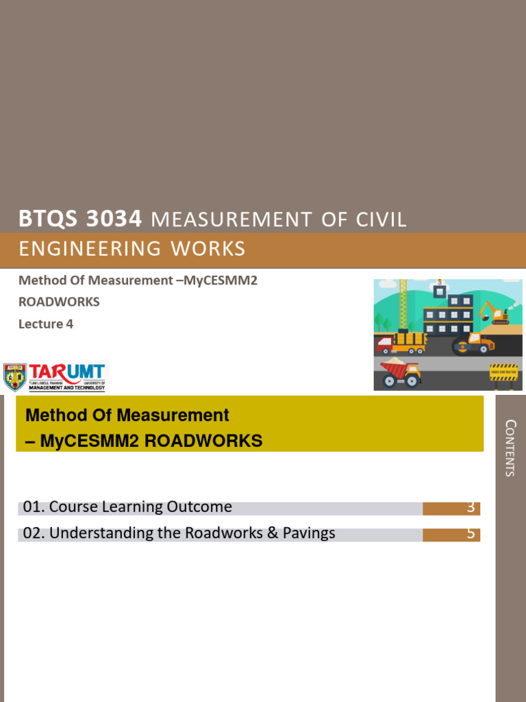BTQS3034 MyCESMM2 L4 Roadwork CT 2023 | PDF | Road Surface | Concrete