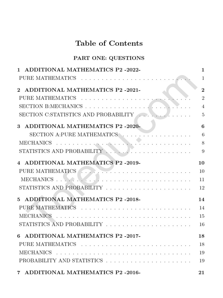 Additional Mathematics TofEduc | PDF | Mathematical Concepts | Algebra