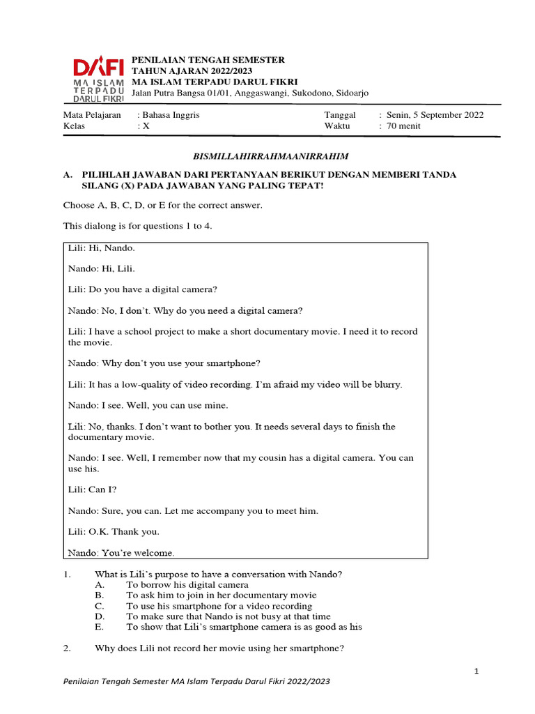 Naskah Soal PTS Bahasa Inggris Kelas XI | PDF | E Commerce | Service Industries