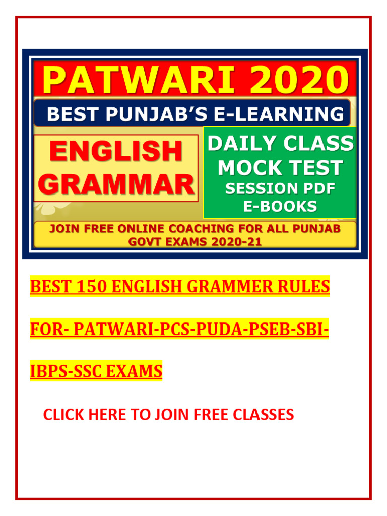 Top 150 English Grammar Rules | PDF | Grammatical Number | Grammatical ...