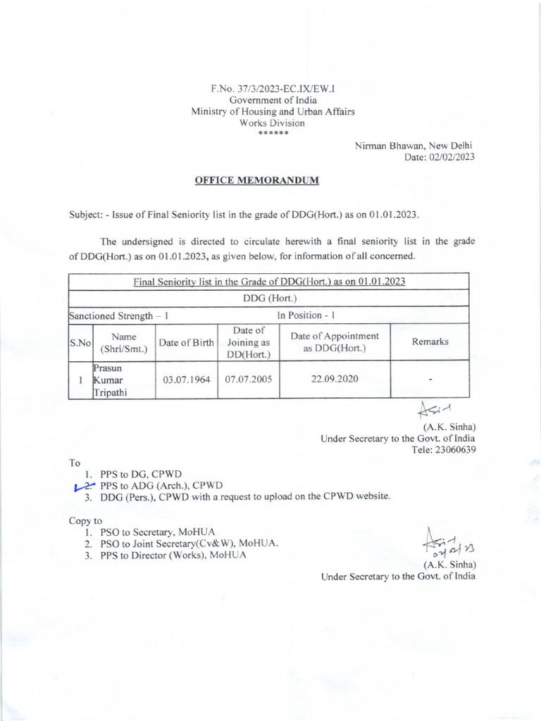 RR Deputy Director General Horticulture | PDF