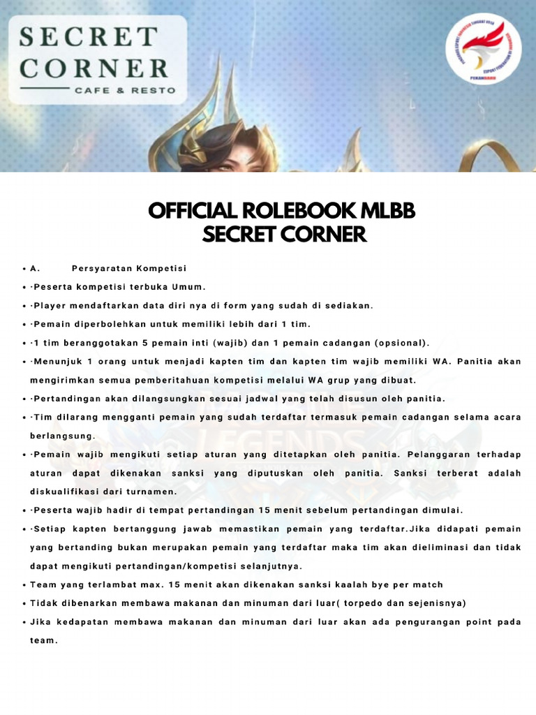 Role Book Secret Corner MLBB | PDF