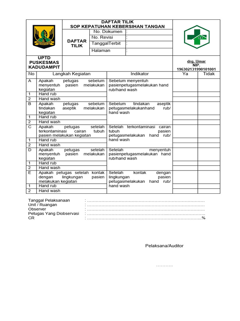 Daftar Tilik KKT | PDF