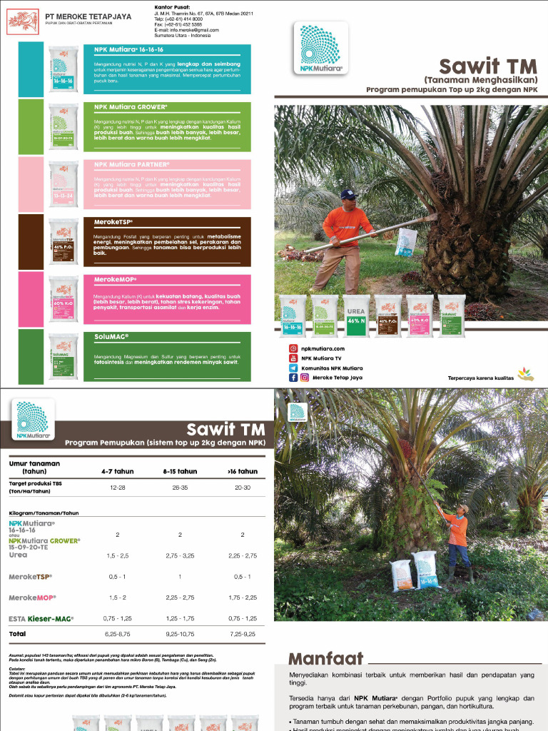 Brosur Program Pemupukan Sawit NPK | PDF
