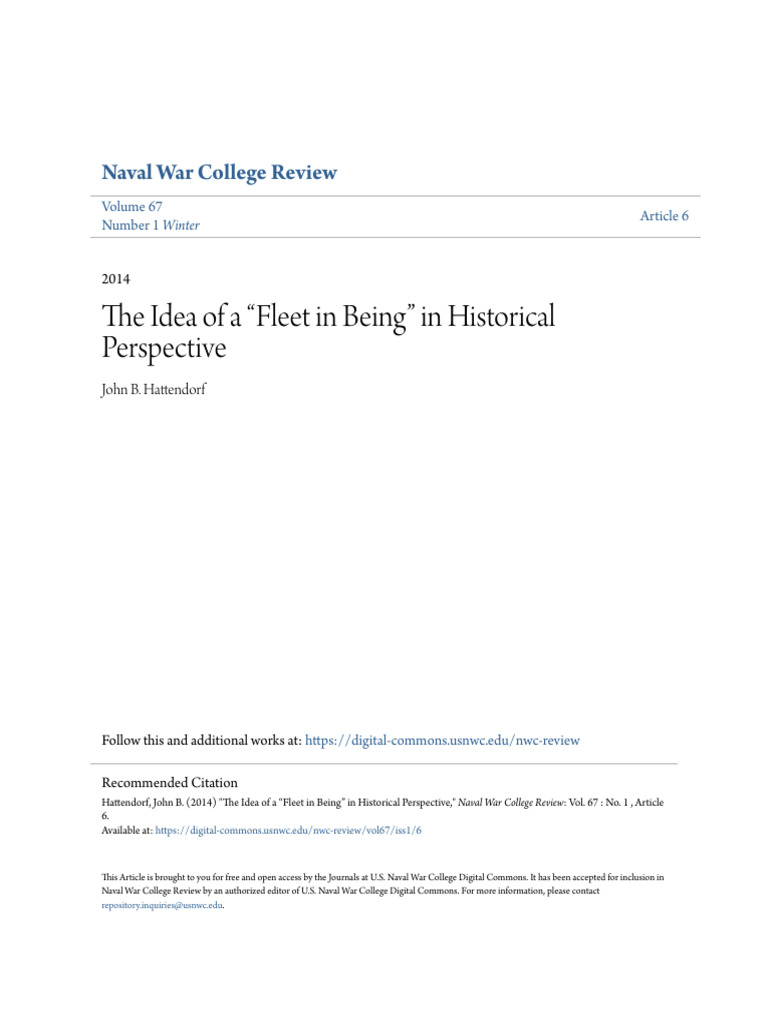 Fleet in Being: Historical Insights | PDF | Royal Navy | Alfred Thayer ...