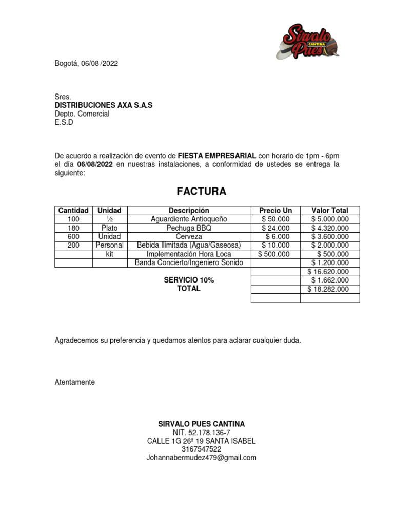 Factura Distribuciones Axa 06-08-2022 | PDF
