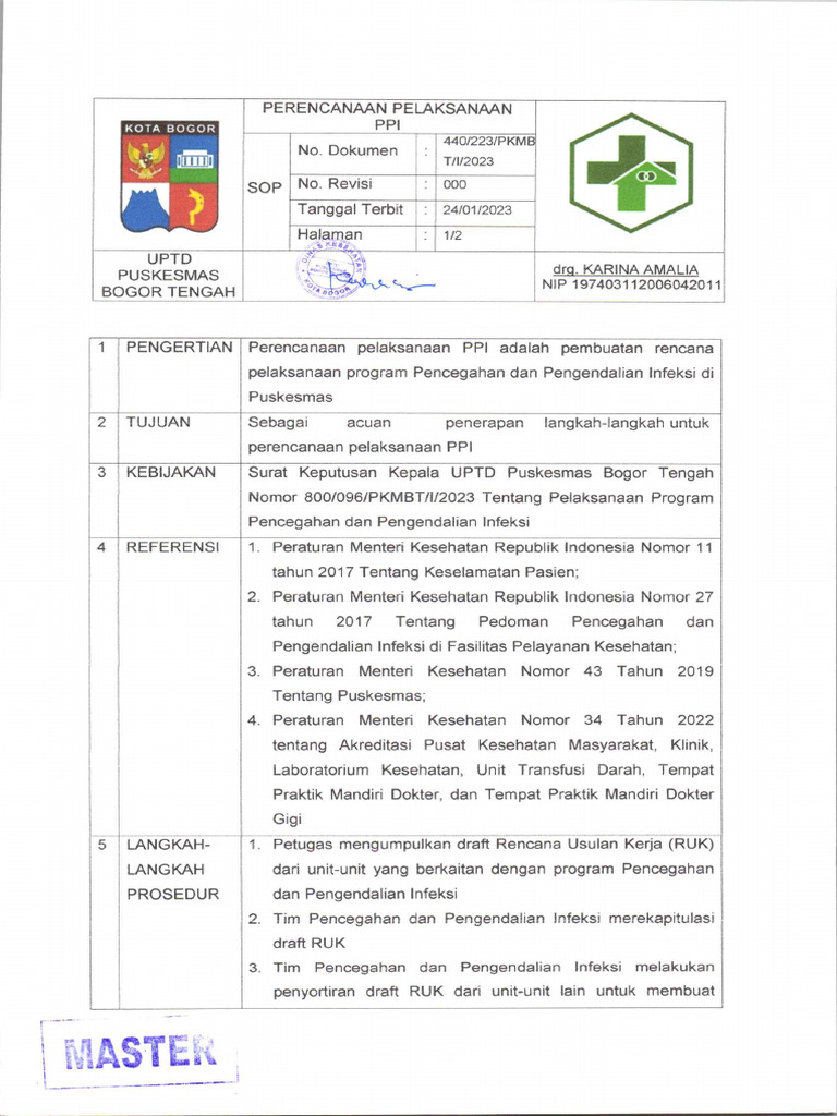 223-Sop Perencanaan Pelaksanaan Ppi | PDF