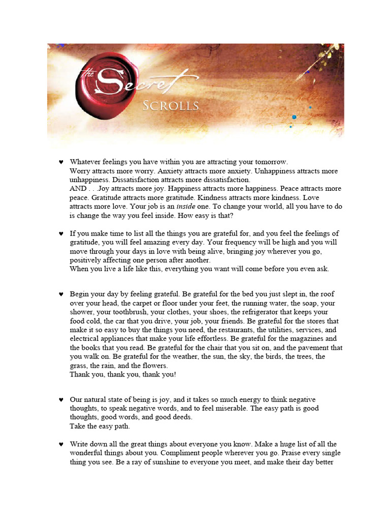 The Secret | Download Free PDF | Gratitude