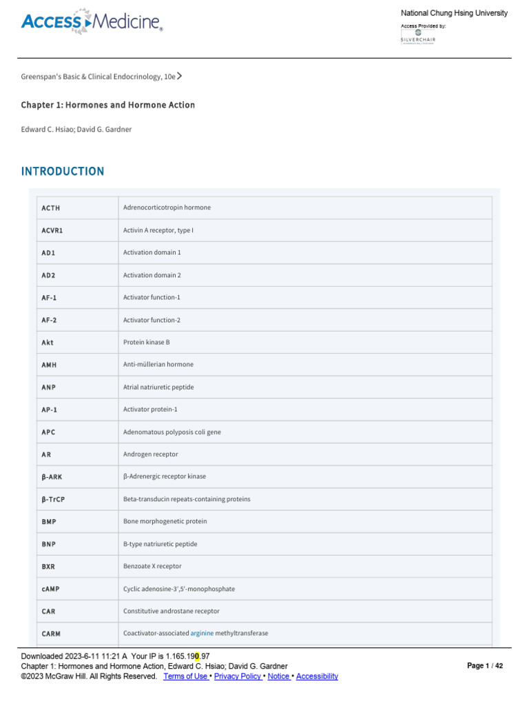 Chapter 1 Hormones And Hormone Action Pdf Hormone Receptor