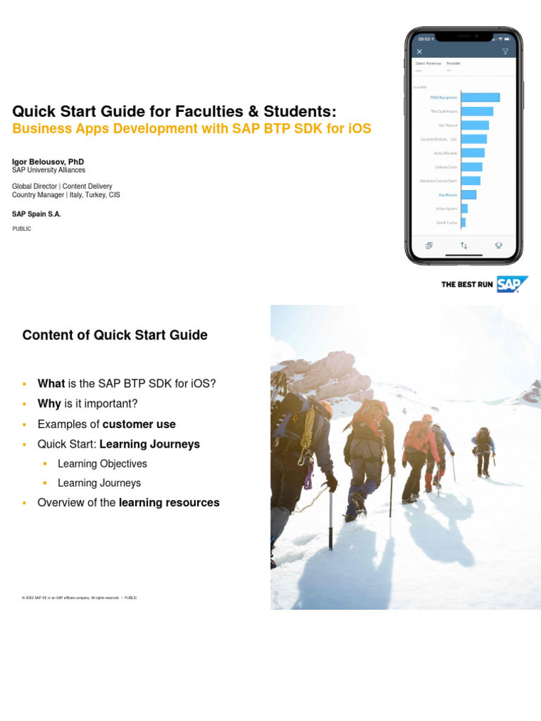 Quick Start Guide Sap Btp Sdk For Ios Pdf Ios Mobile App