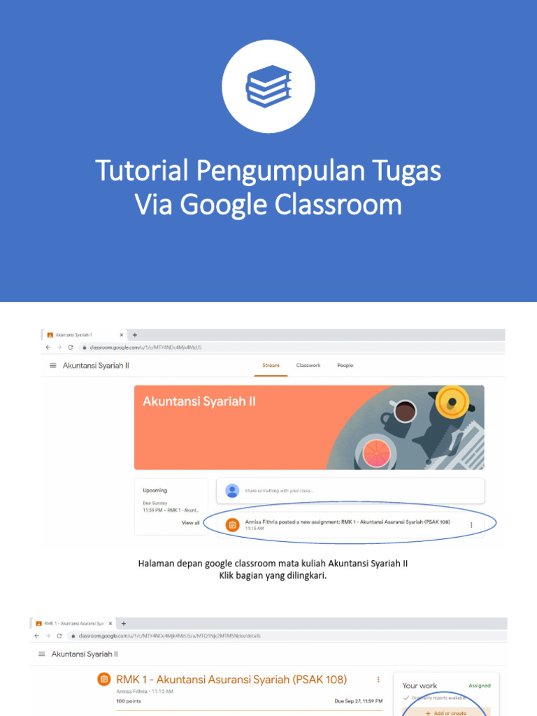 Tutorial Pengumpulan Tugas Via Google Classroom | PDF