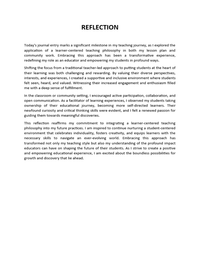 Reflection Paper | PDF