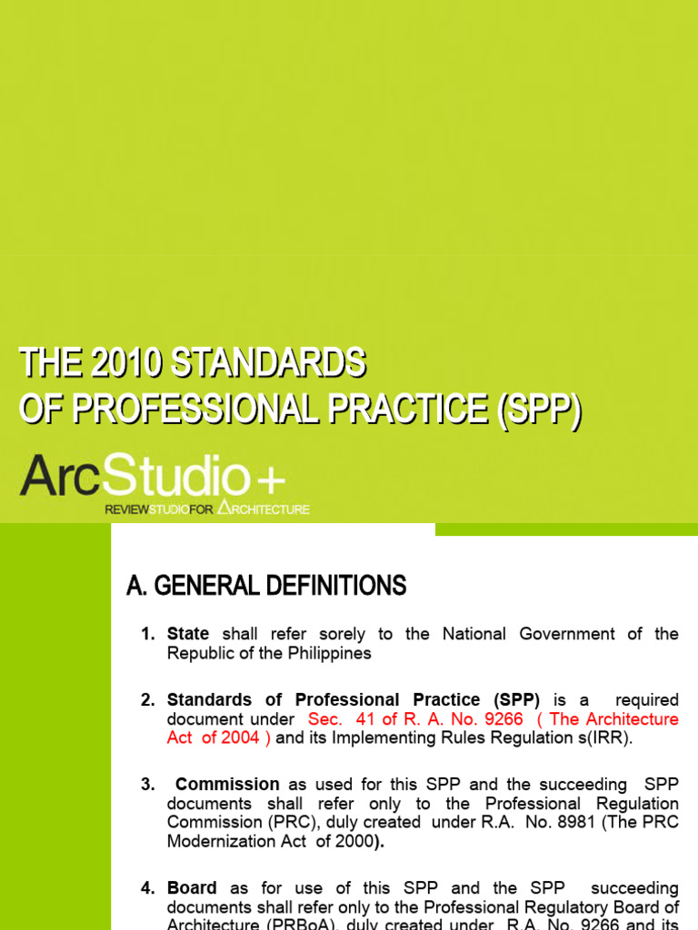 The 2010 Standards of Professional Practice (SPP) | PDF | Architect ...