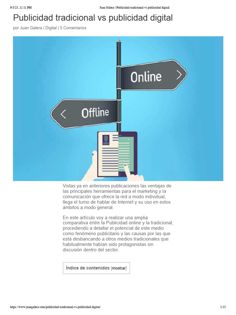 Publicidad Digital vs. Tradicional | PDF | Publicidad | Publicidad online