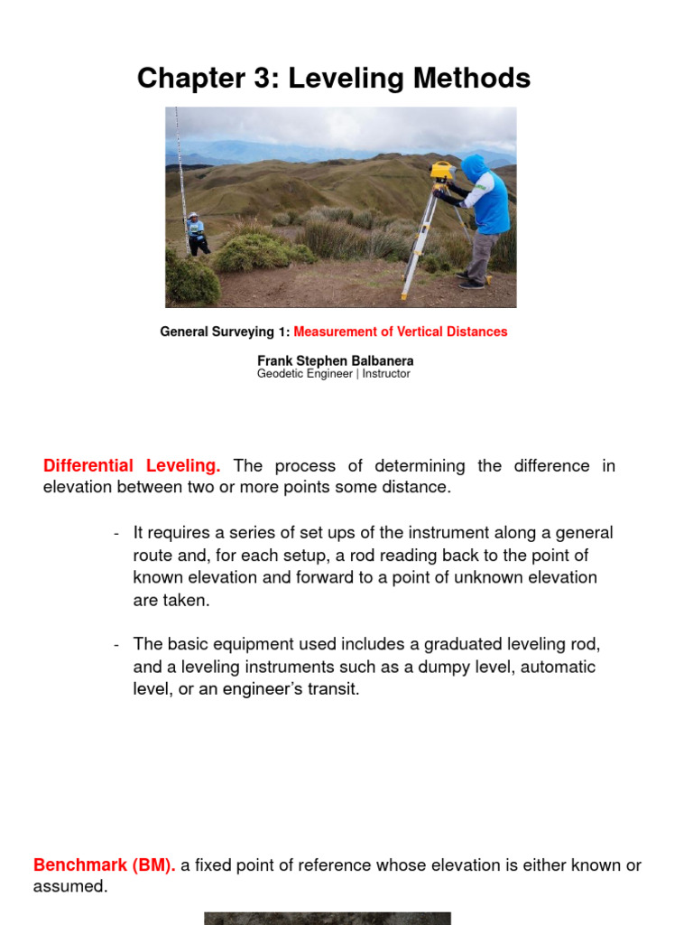 CHAPTER 3 - Leveling Methods | PDF | Metrology | Geodesy