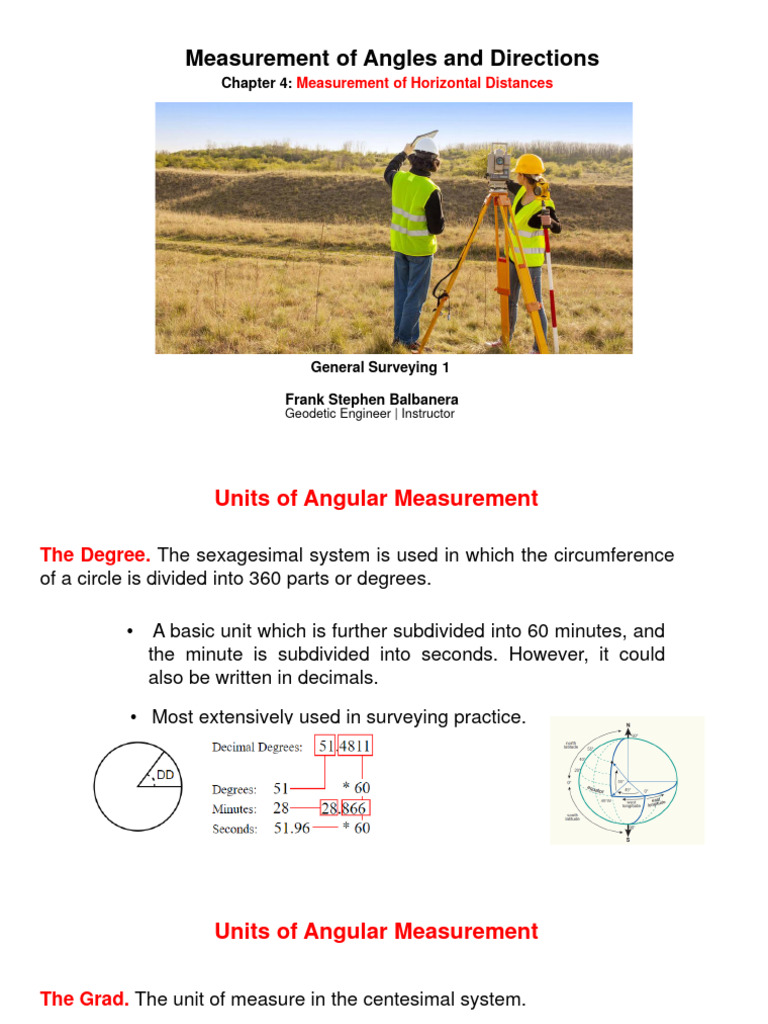 CHAPTER 4 - Measurement of Angles and Directions | PDF | Minute And Second Of Arc | Angle