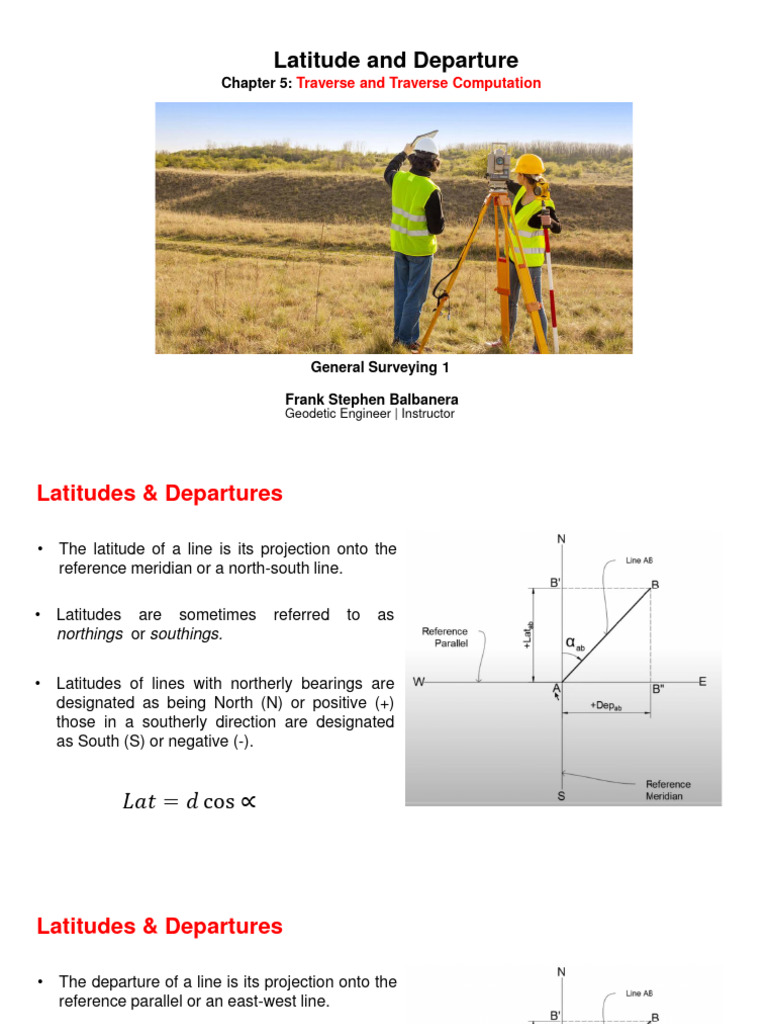 CHAPTER 5 - Traverse and Traversing Computations | PDF | Latitude ... CHAPTER 5 - Traverse and Traversing Computations | PDF | Latitude ...