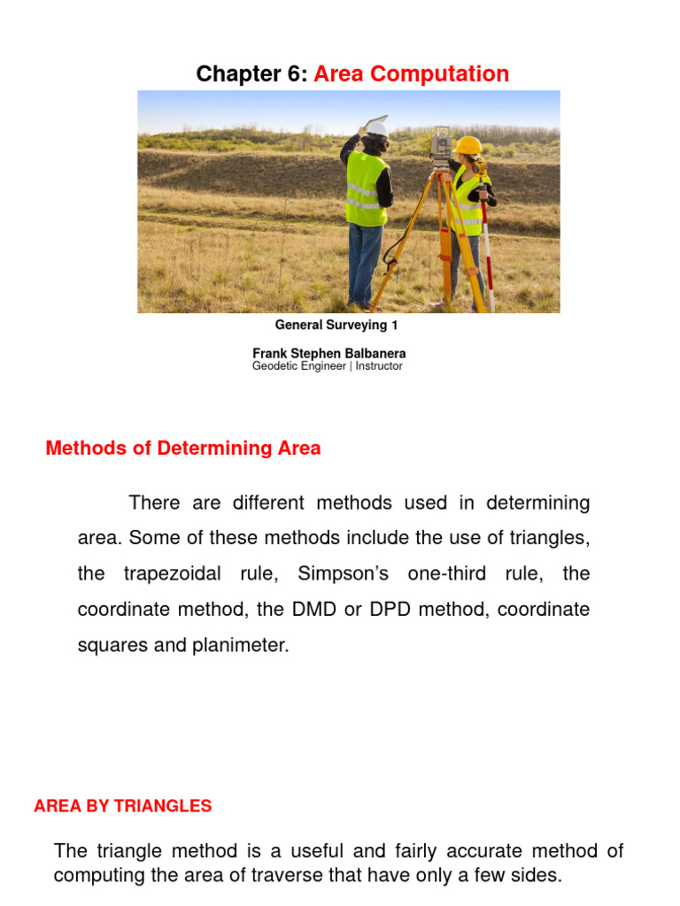 CHAPTER 6 - Area Computation | PDF | Triangle | Area CHAPTER 6 - Area Computation | PDF | Triangle | Area