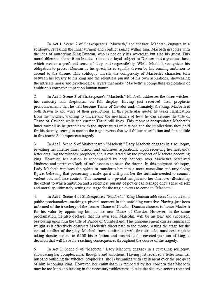 Assignment | Download Free PDF | Macbeth | Fashion