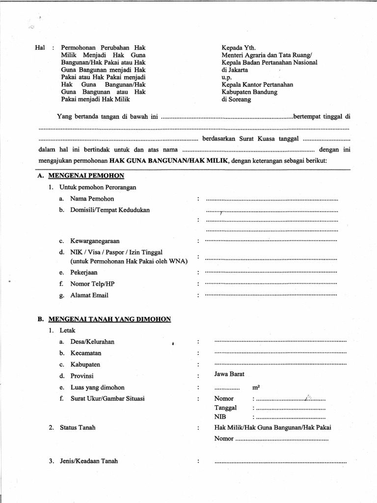 Form Perubahan Hak Terbaru | PDF