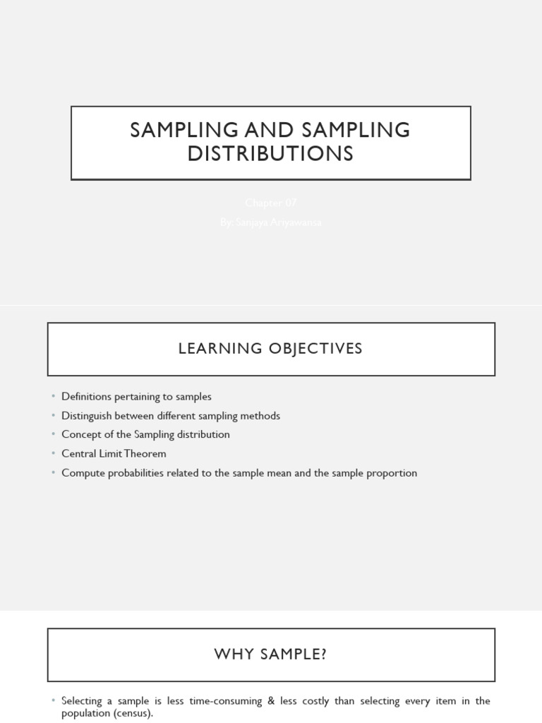 Lesson 07 - Sampling and Sampling Distributions (Without Video) | PDF ... Lesson 07 - Sampling and Sampling Distributions (Without Video) | PDF ...