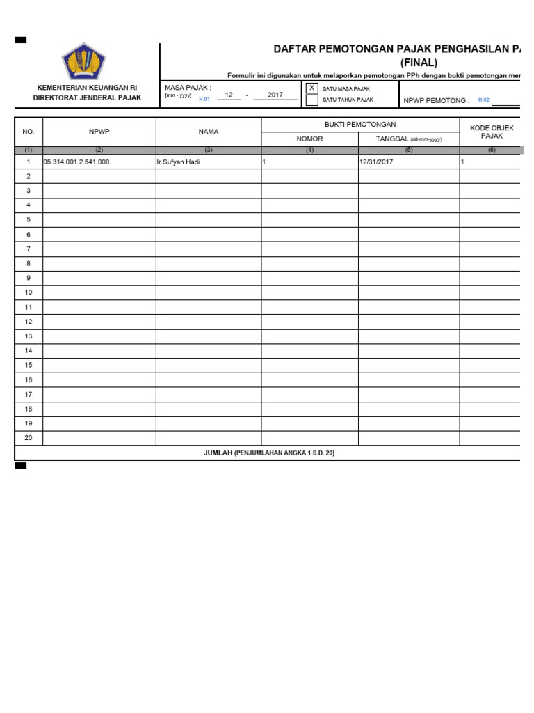Formulir 1721-III | PDF