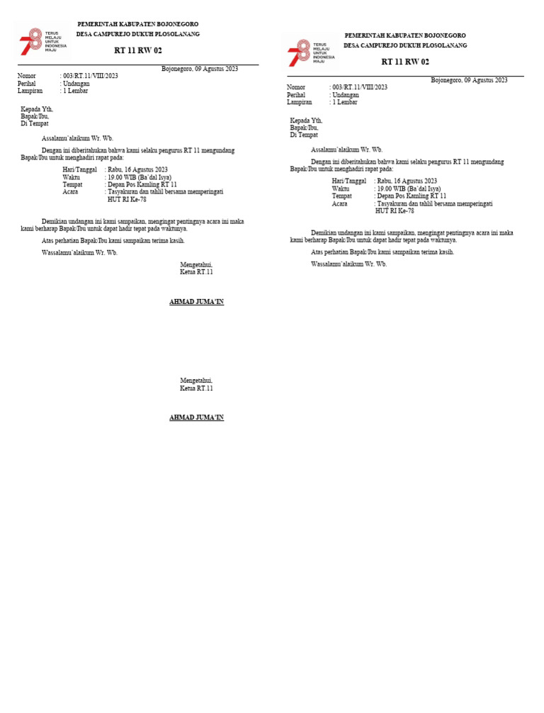 Undangan Malam 17 | PDF