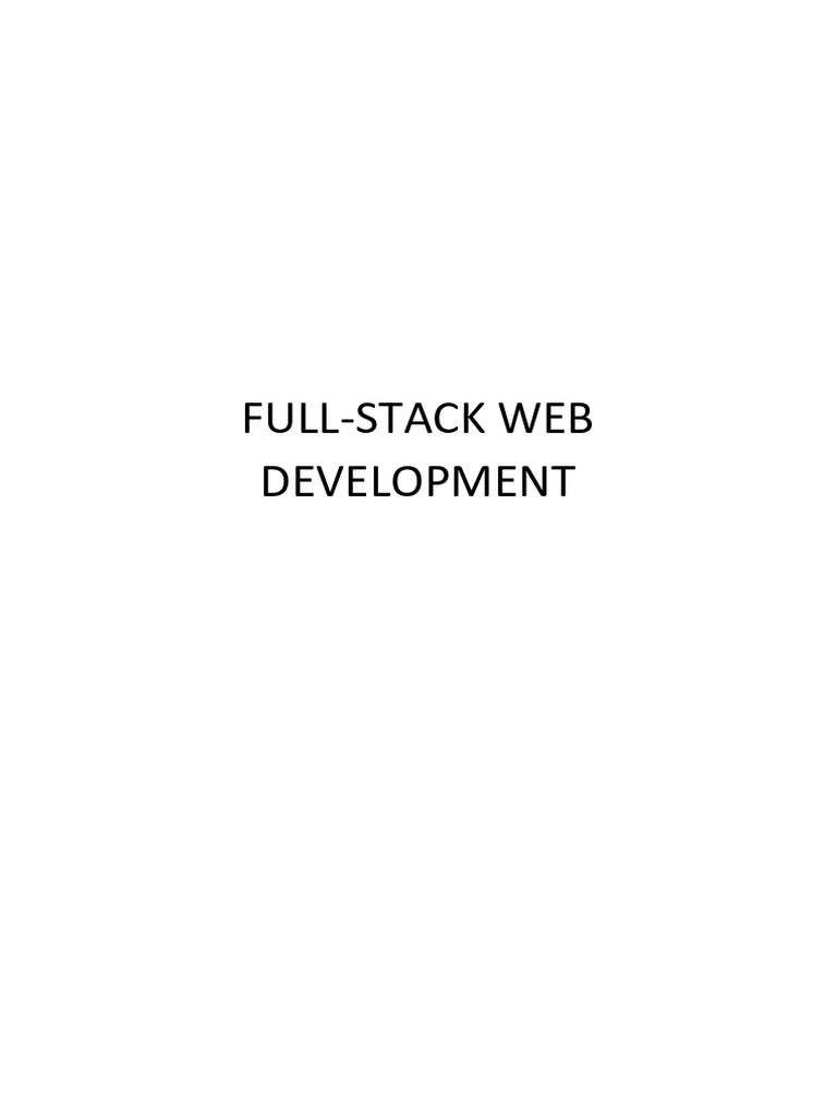 Full Stack Course Pdf Document Object Model Java Script