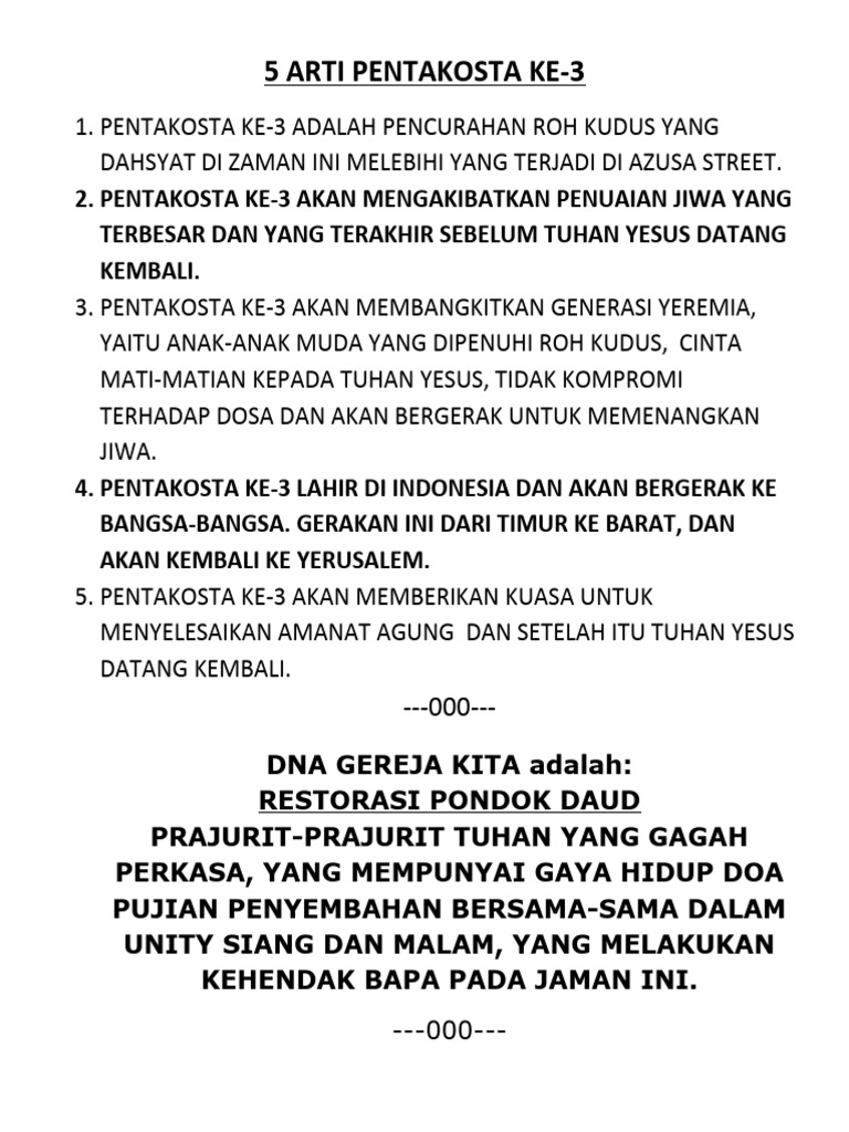 Arti Pentakosta Ke-3 dan Maknanya | PDF | Agama & Spiritualitas