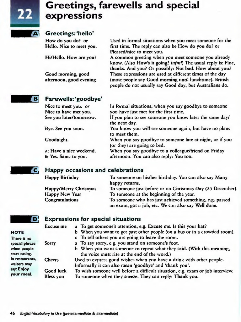 Greeting and Leave Taking | PDF