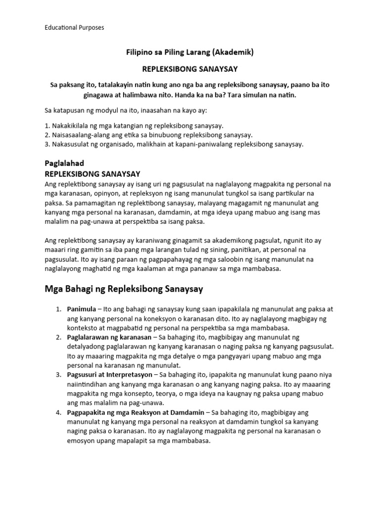 Filipino Sa Piling Larang | PDF