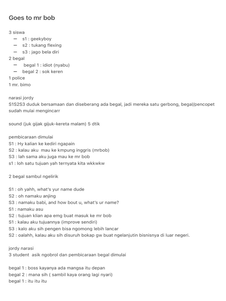 Goes To MR Bob-1 | PDF | Ilmu Sosial | Seni & Disiplin Bahasa