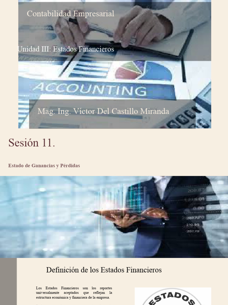 Contabilidad Empresarial Unidad III Sesión 11 | PDF | Estado financiero | Contabilidad