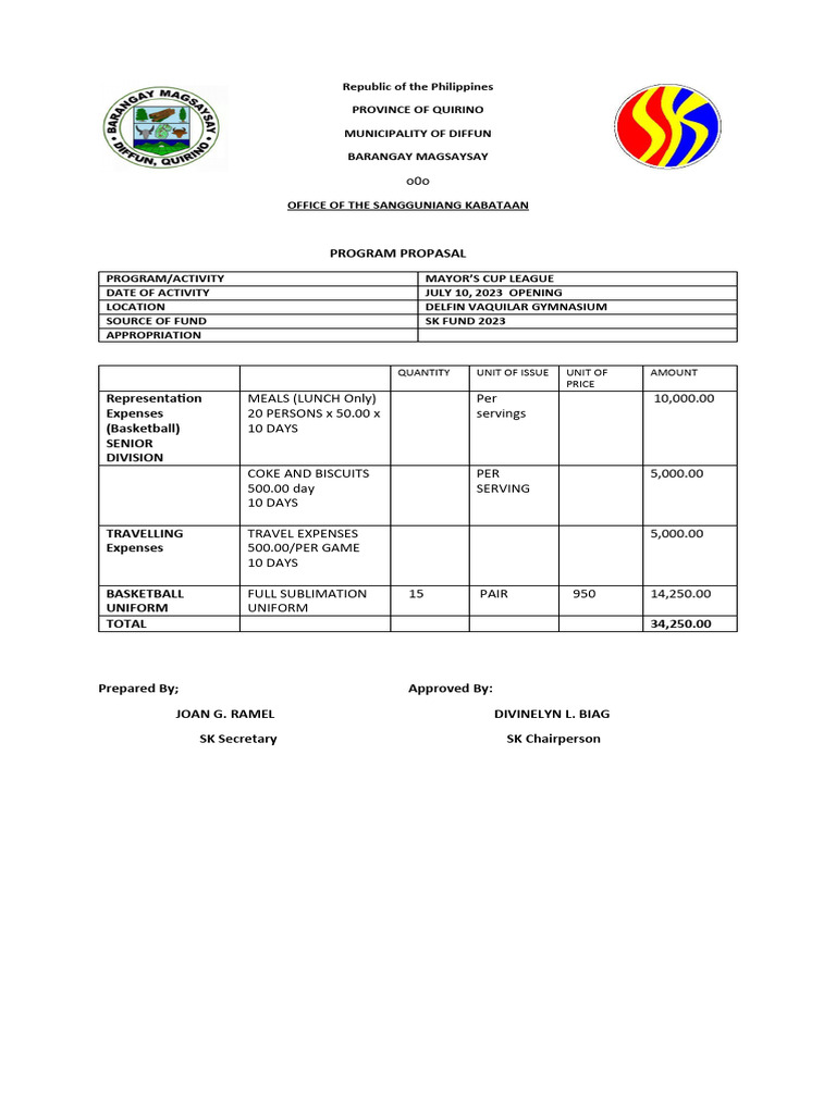 Mayor's Cup League Program Proposal | PDF