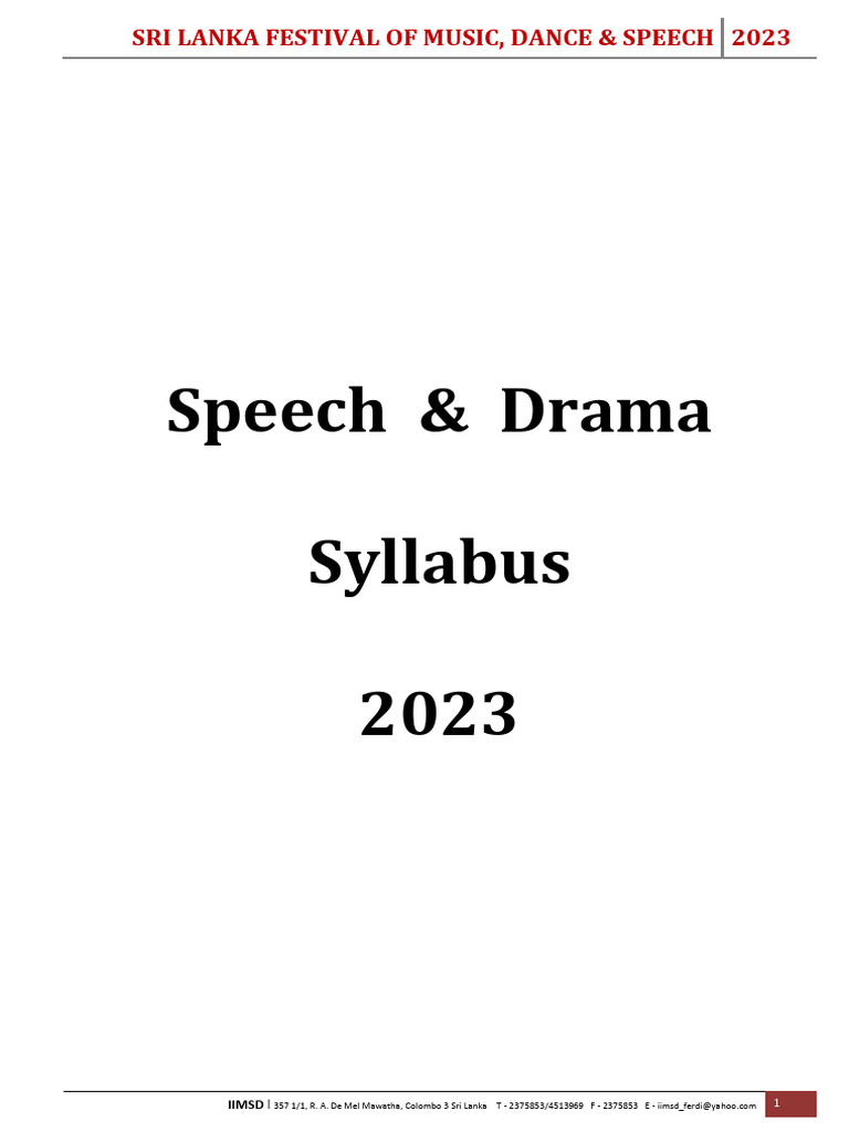 5 - Festival Speech & Drama Syllabus 2023 | PDF | Poetry