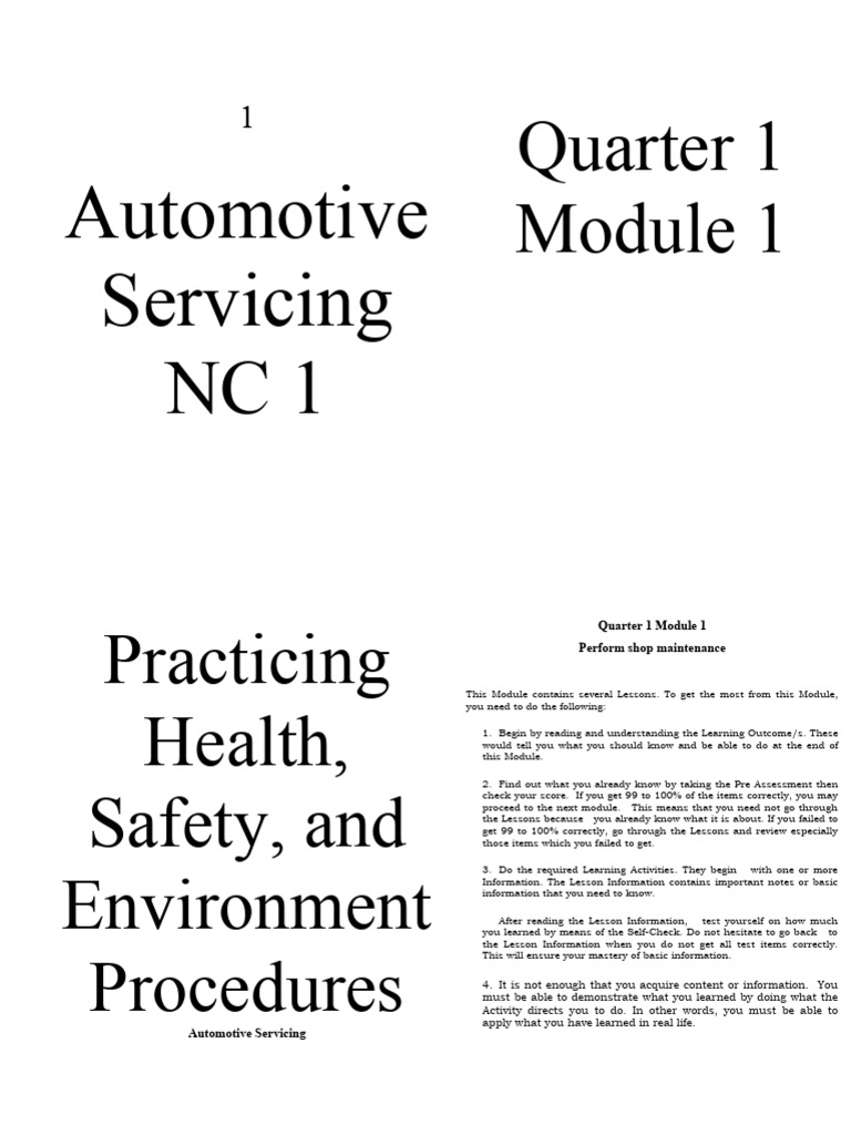 Automotive Technology Module 1 | PDF | Solubility | Solvent