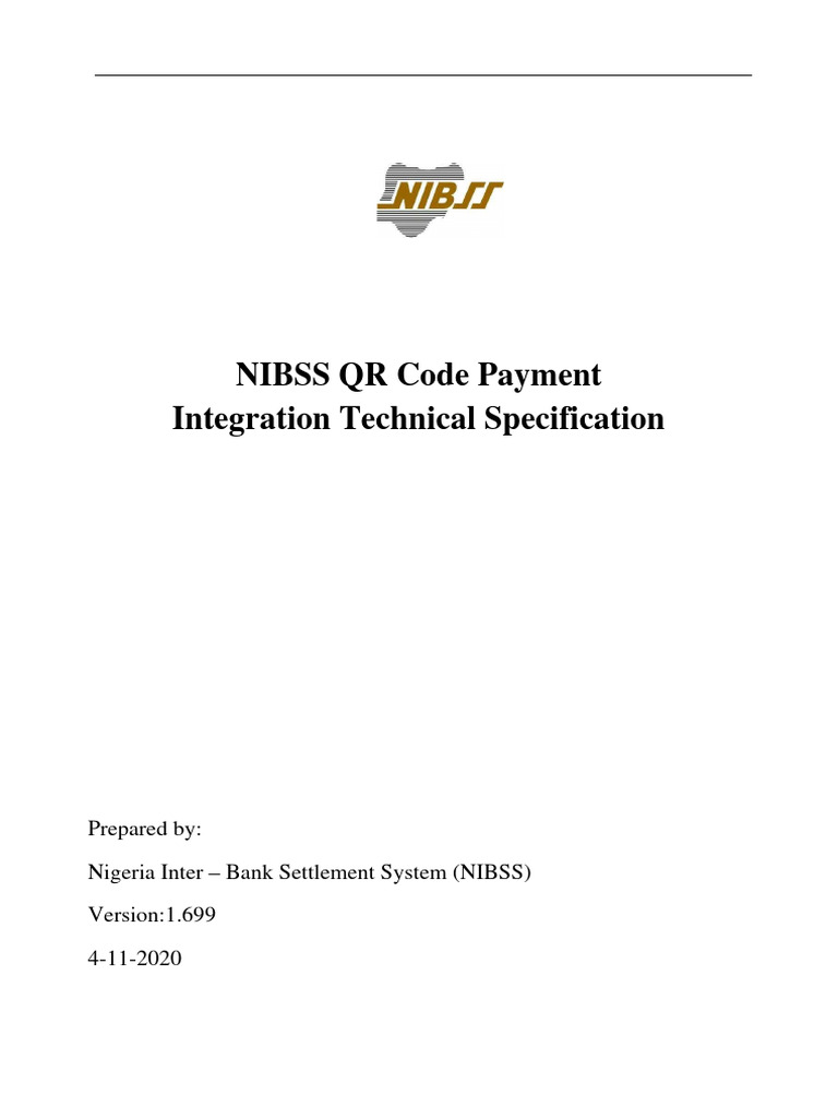 NIBSS QR Code Payment Integration Technical Specification - V1.699 | PDF | Qr Code | Payments