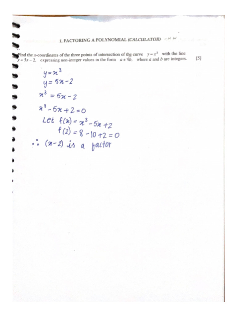 Factoring A Polynomial (Calculator) | PDF