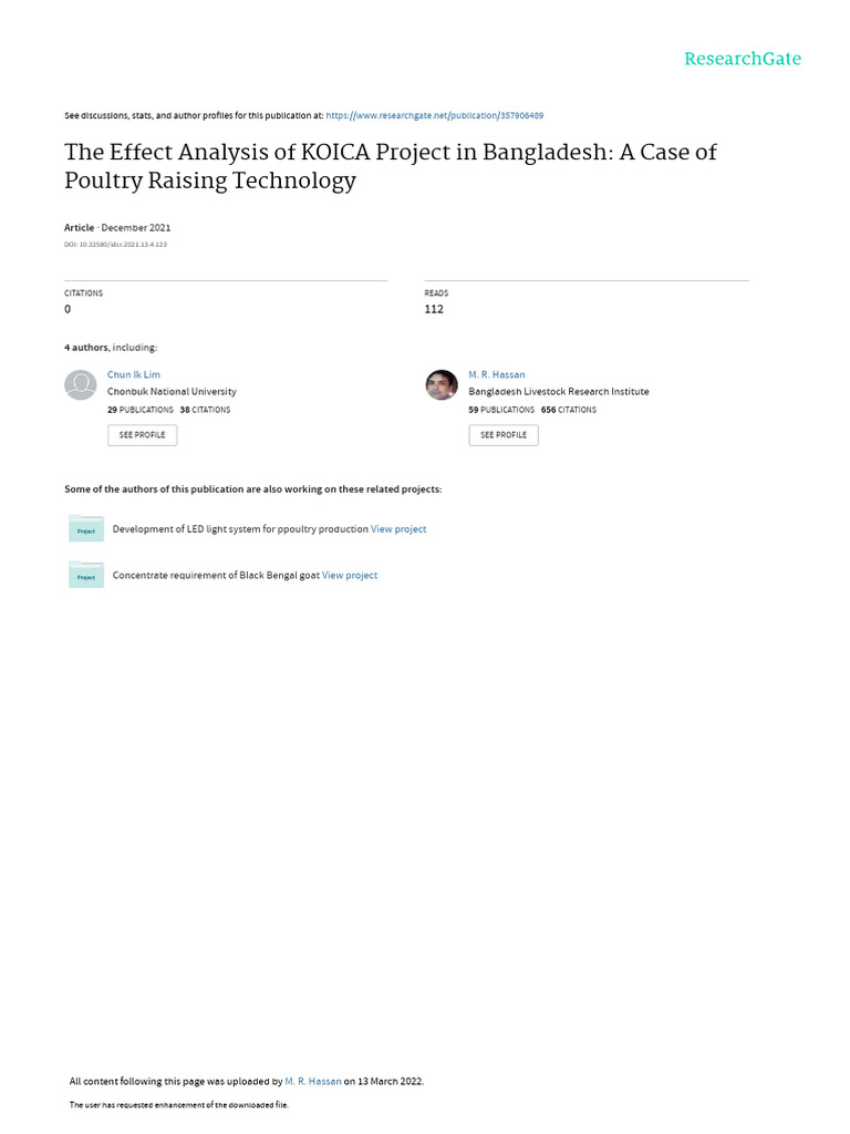 KOICA Project Impact on Poultry in Bangladesh | PDF | Meat | Poultry