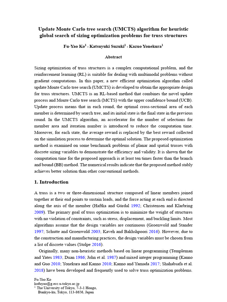 Update Monte Carlo Tree Search Umcts Algorithm For Heuristic Global Search Of Sizing