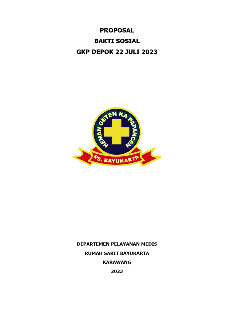 Proposal Baksos GKP Depok 2023 + Lampiran Print | PDF