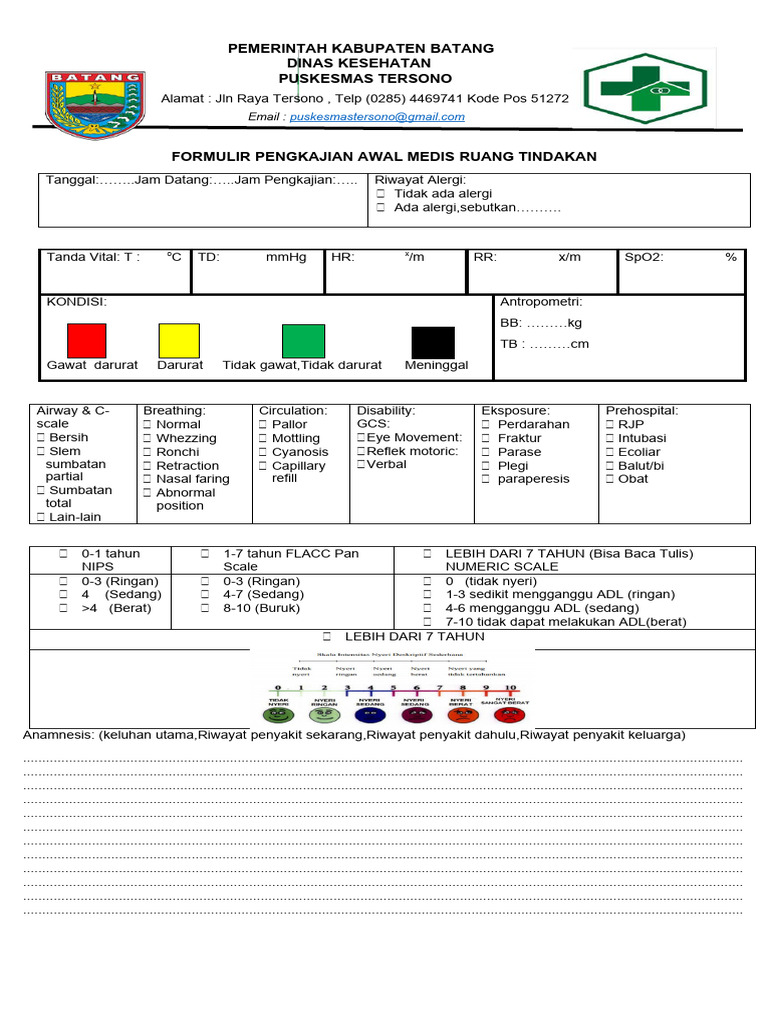 Formulir Pengkajian Awal Medis Igd | PDF