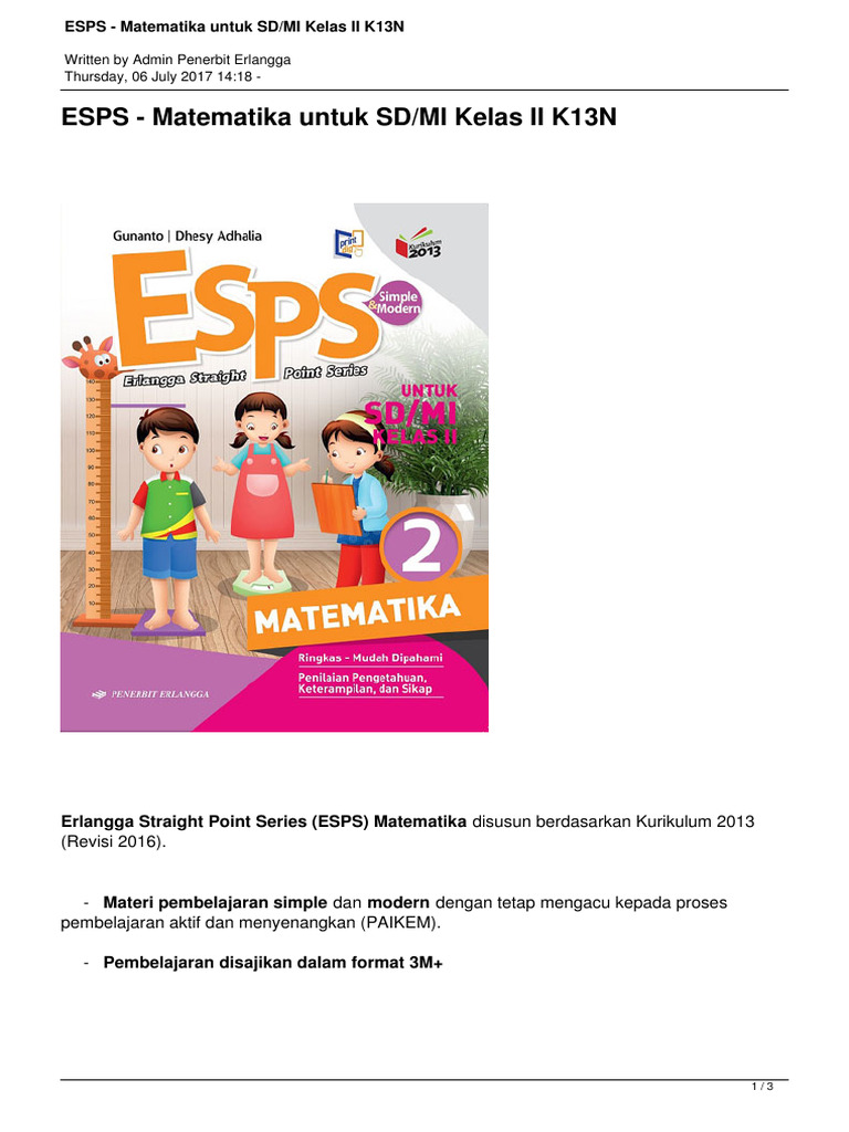 Esps Matematika Untuk Sdmi Kelas II Esps Matematika Untuk Sdmi Kelas II ...