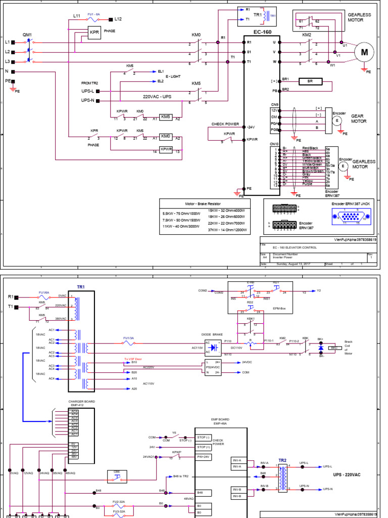 EC-160 Elevator Control Wiring Diagram | PDF