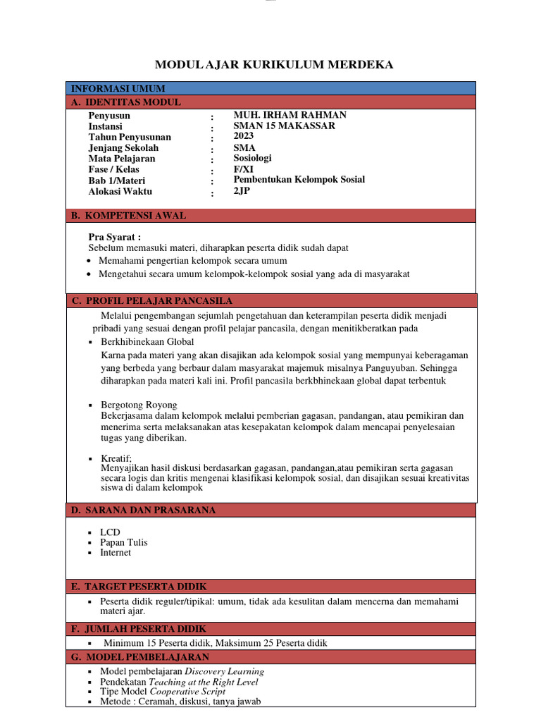 Modul Ajar Fix | PDF