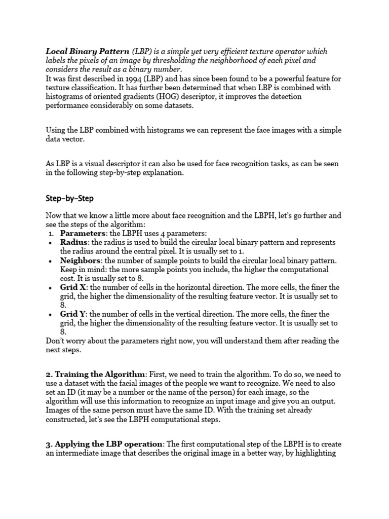 Local Binary Pattern | PDF | Signal Processing | Computer Vision